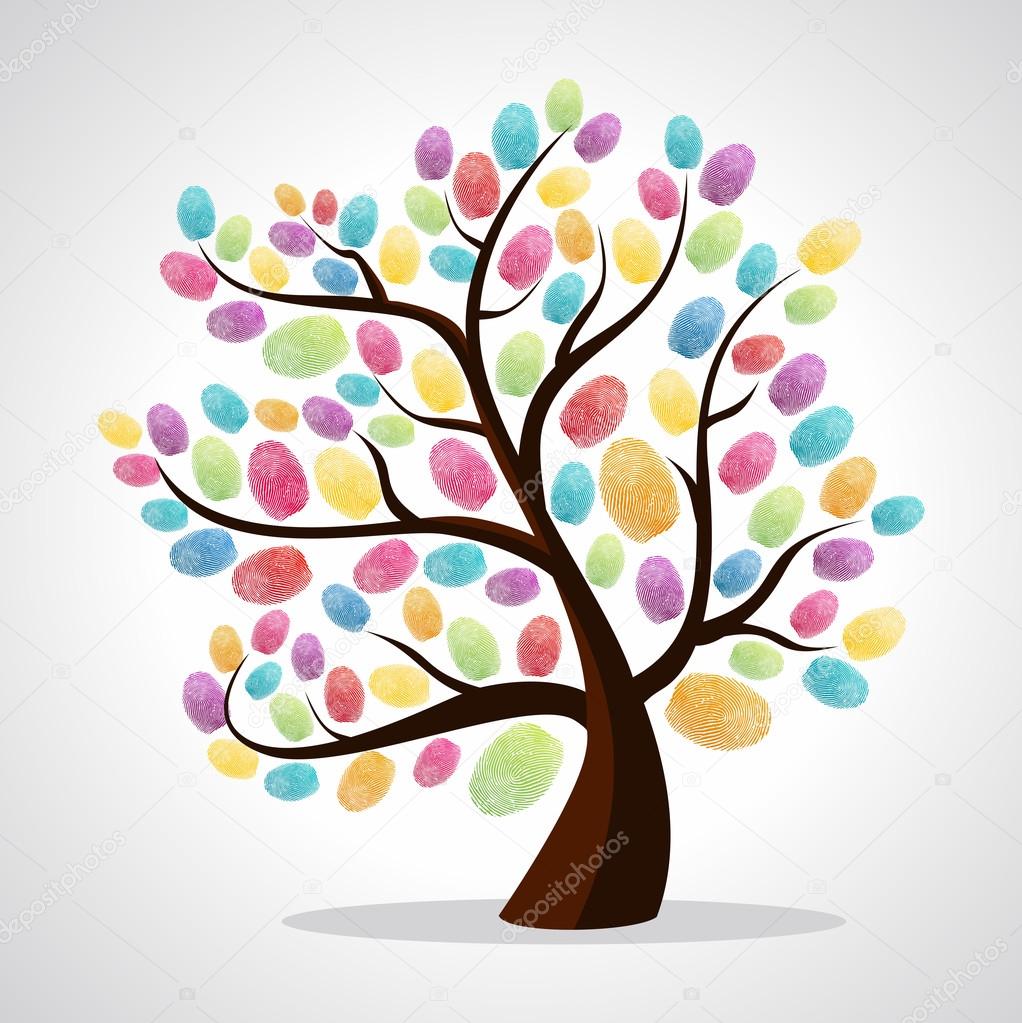 Finger prints diversity tree Stock Vector by ©cienpies 27643201