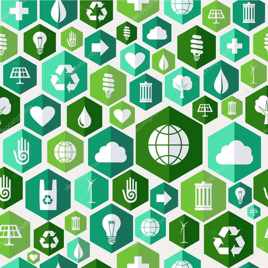Green environment icons seamless pattern background Stock Vector by ...