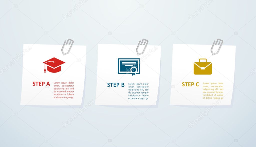 Education info graphic steps. Stock Vector by ©cienpies 29913283