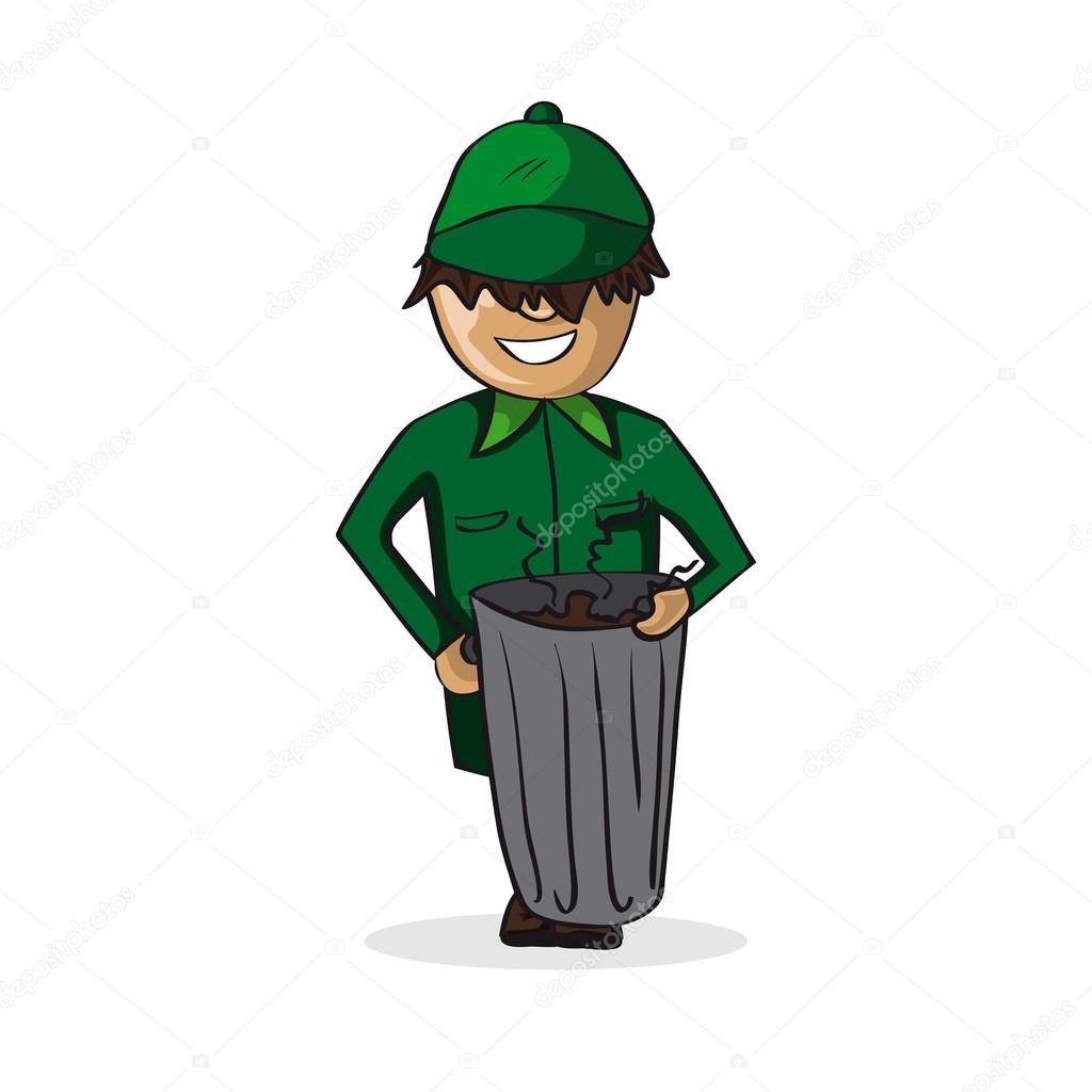 Profession garbage man cartoon figure. Stock Vector by ©cienpies 29913717