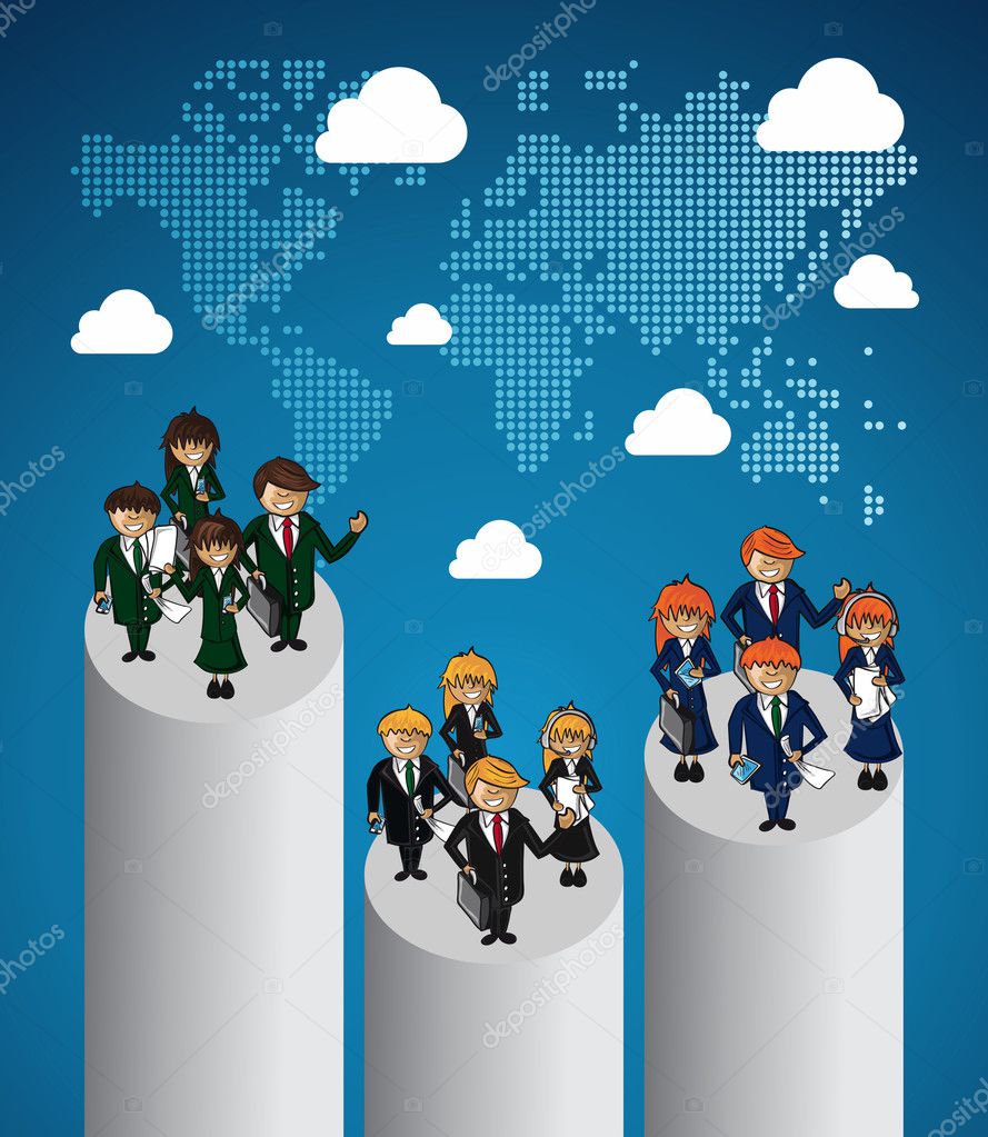 Global map business teamwork ranking. Stock Vector Image by ©cienpies ...