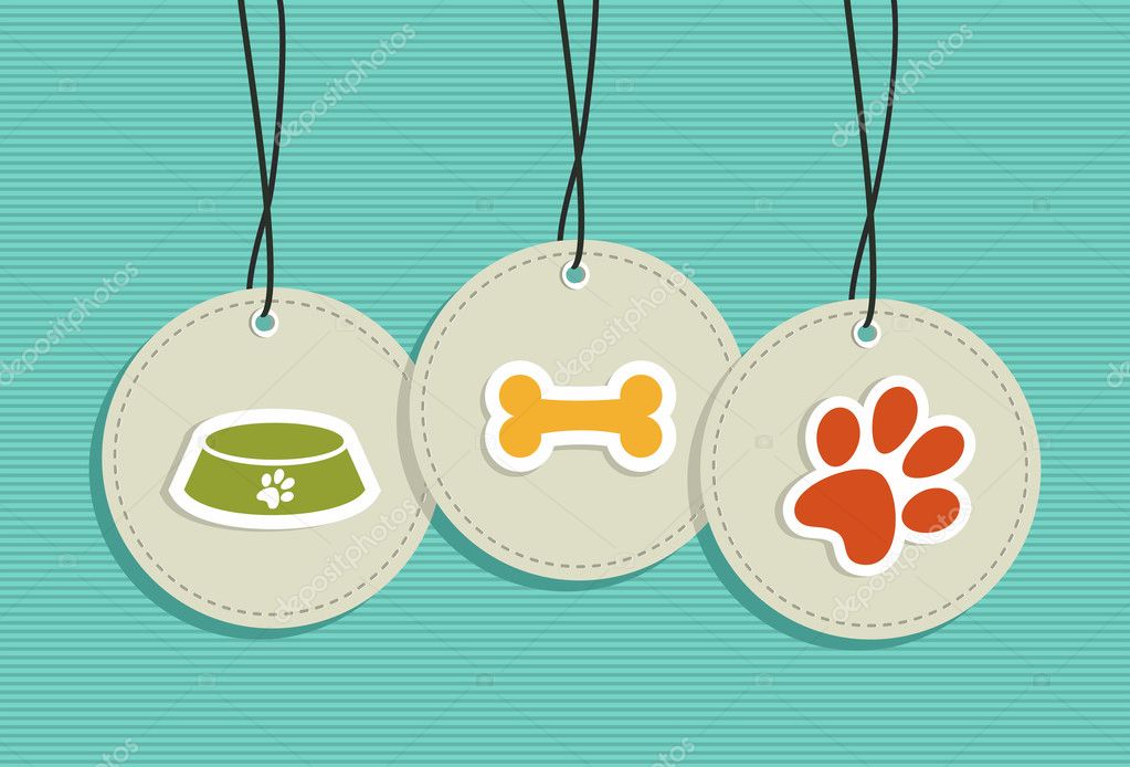 Hanging pet badges set. Stock Vector by ©cienpies 29916089