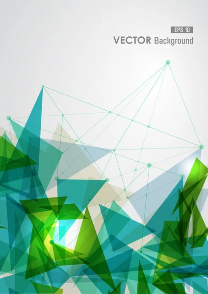 Modern Blue Green Network Transparent Triangles Abstract Background ...