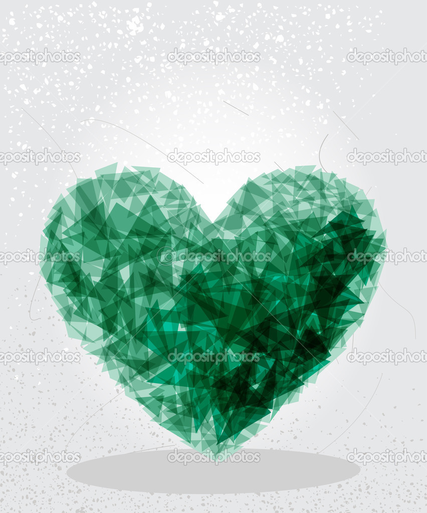 Green heart geometric shape. Stock Vector Image by ©cienpies #30184487