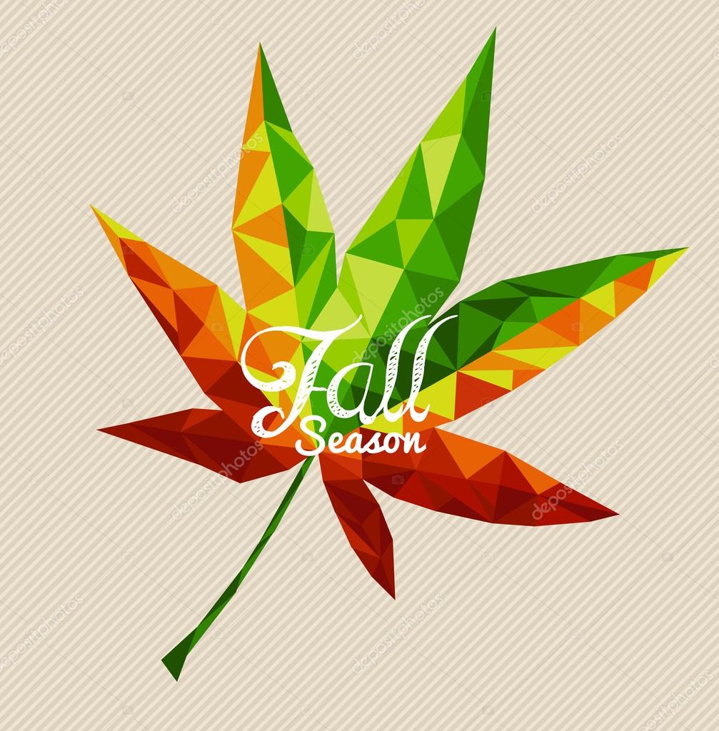 Fall season text with triangles leaf shape background EPS10 file Stock ...
