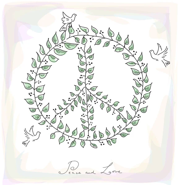 Peace Sign Tree Made Colorful Spring Flower Icons Springtime Concept ...