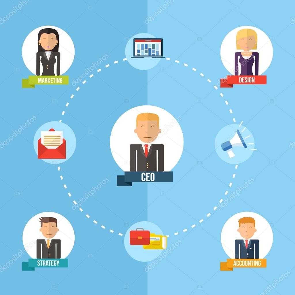 Organización empresarial global ilustración de concepto plano 2023