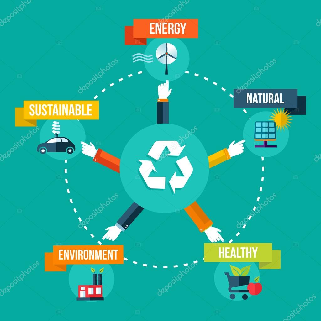 Recycle hands diagram flat concept illustration Stock Vector Image by ...