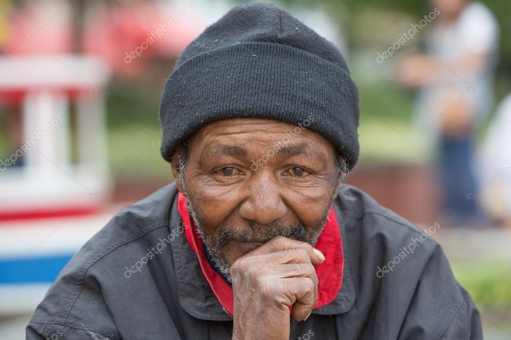 Homeless Man Smiling