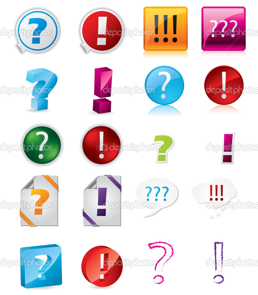 Various exclamation and question icon designs Stock Vector Image by ...