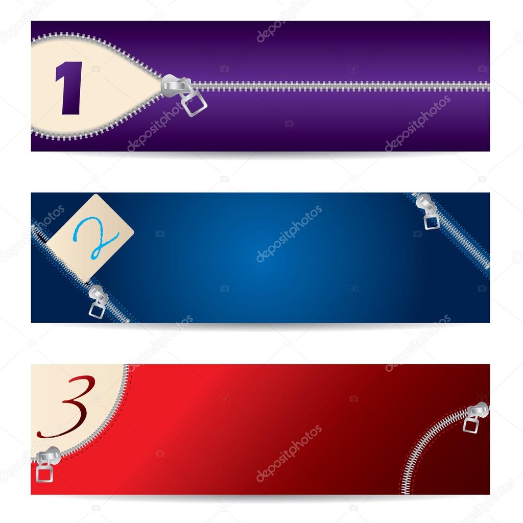 New set of zipper banners Stock Vector Image by ©vipervxw #13640839