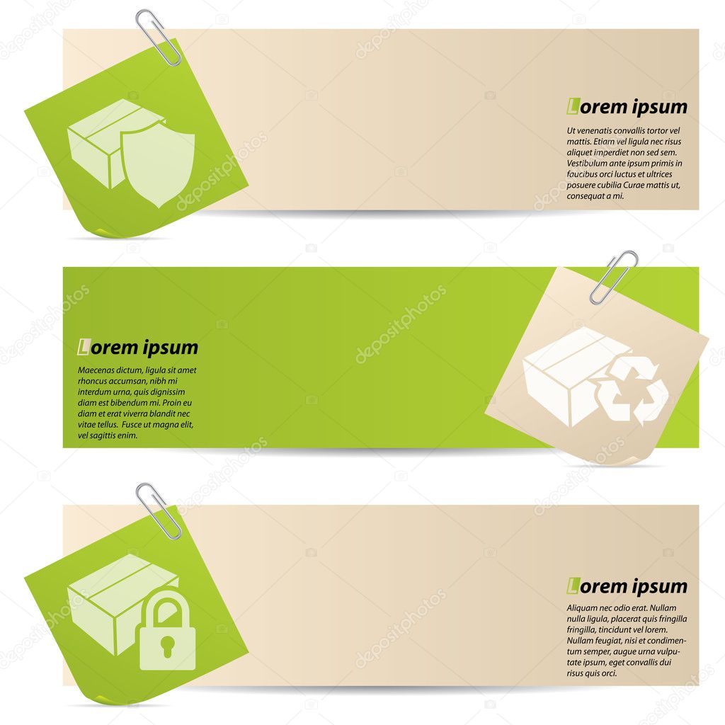 Banners with attached notepapers Stock Vector Image by ©vipervxw #13990375