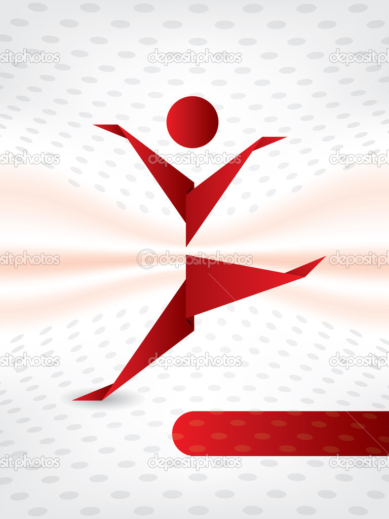 Origami person jumping with dotted background Stock Vector Image by ...