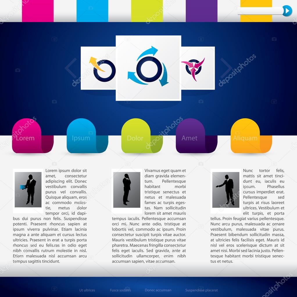 Business website template with colorful labels Stock Vector by ...