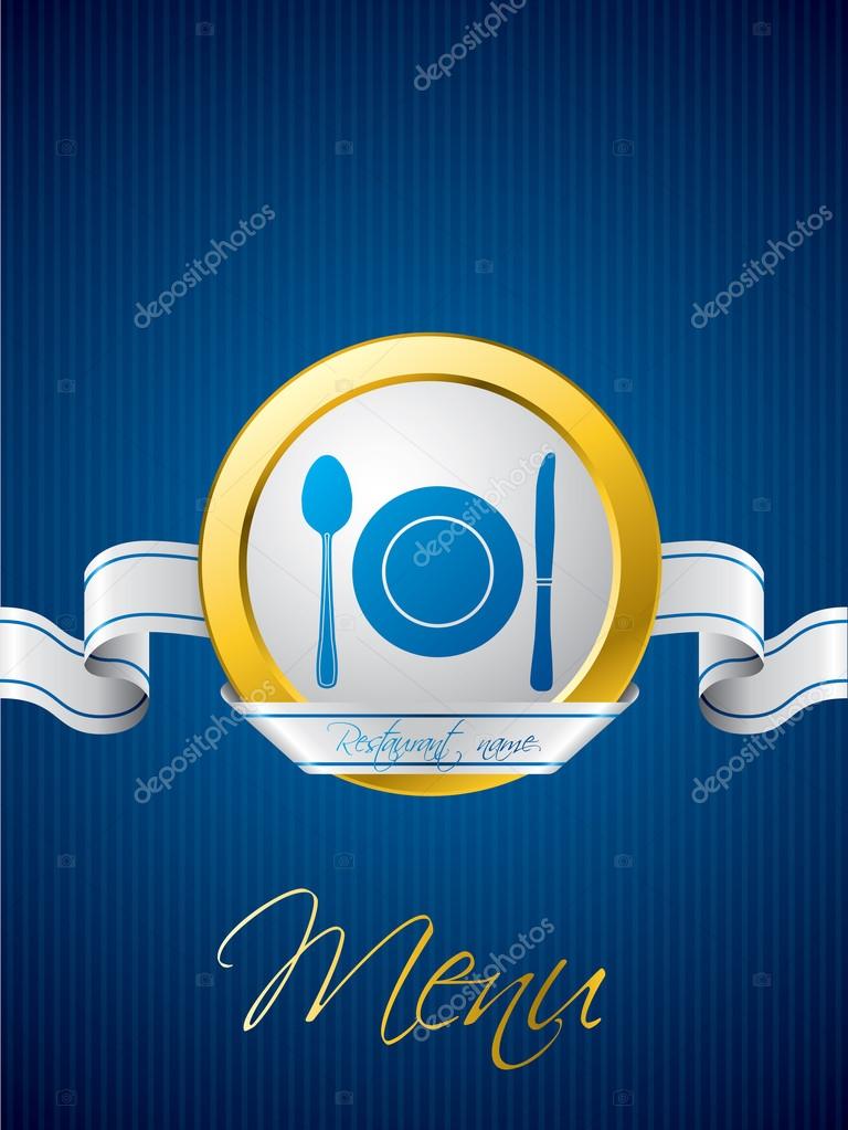 Desain brosur menu biru Vektor Stok oleh ©vipervxw 21347681