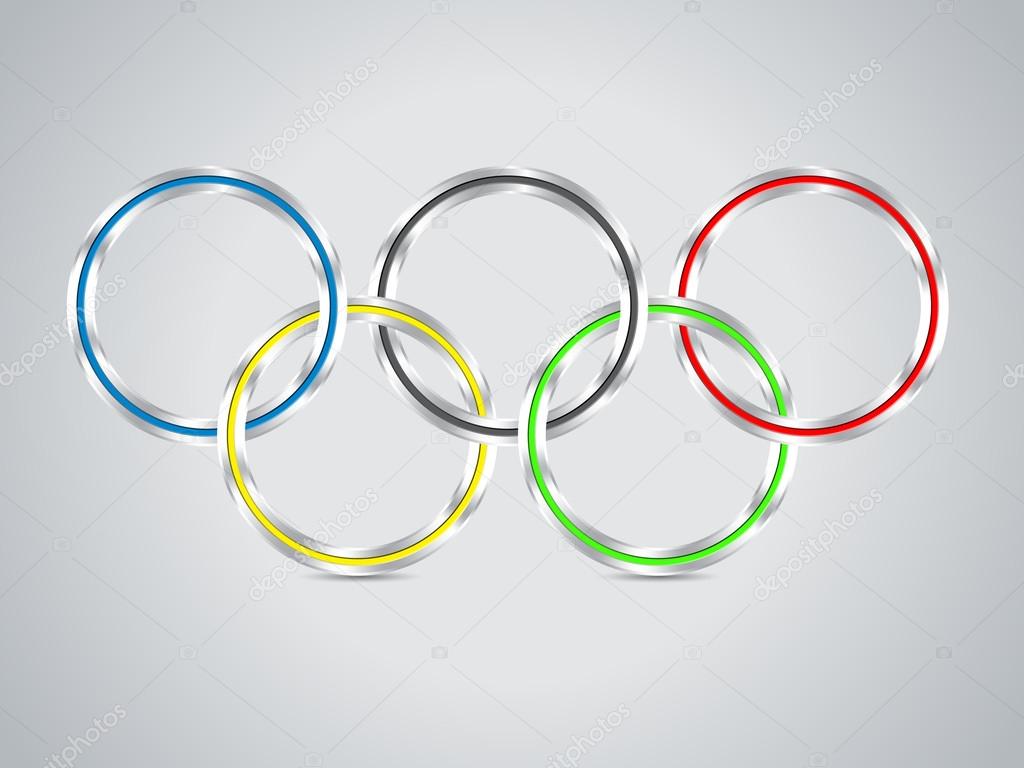 Simple background design with metallic olympic rings Stock Vector Image ...