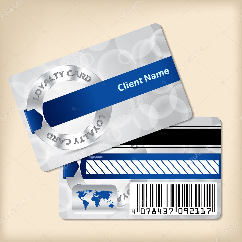 Loyalty card design with blue ribbon Stock Vector Image by ©vipervxw ...