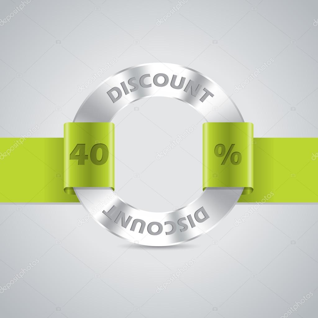 Discount badge with green ribbon Stock Vector Image by ©vipervxw #49958671