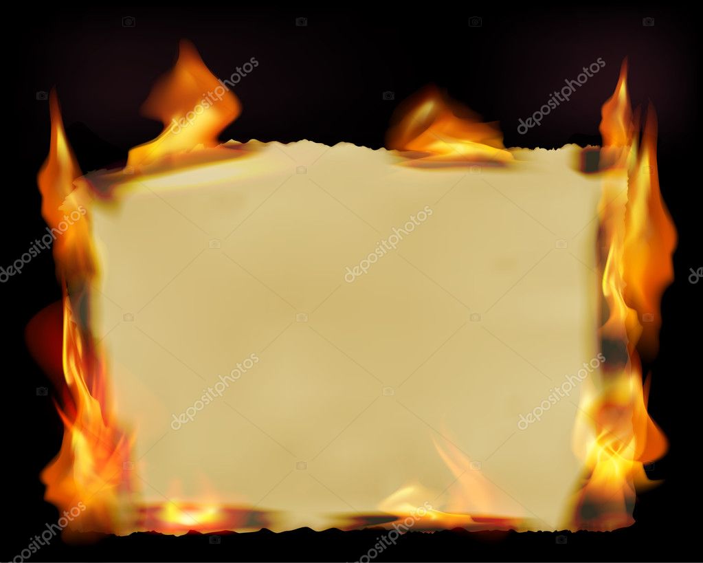 Paper with fire flames. — Stock Vector © silvae #12529743