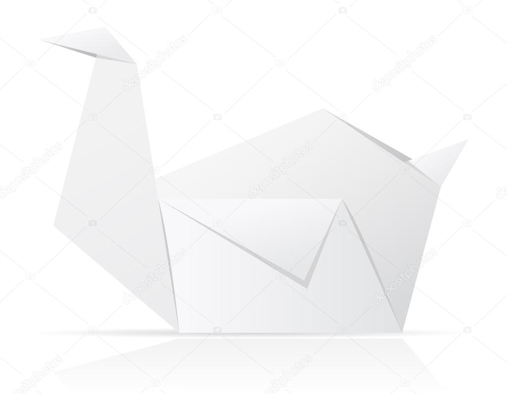 Origami paper swan vector illustration Stock Vector Image by ©kontur ...