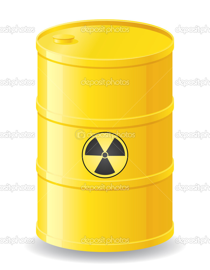 Yellow barrel of radioactive waste vector illustration — Stock Vector ...