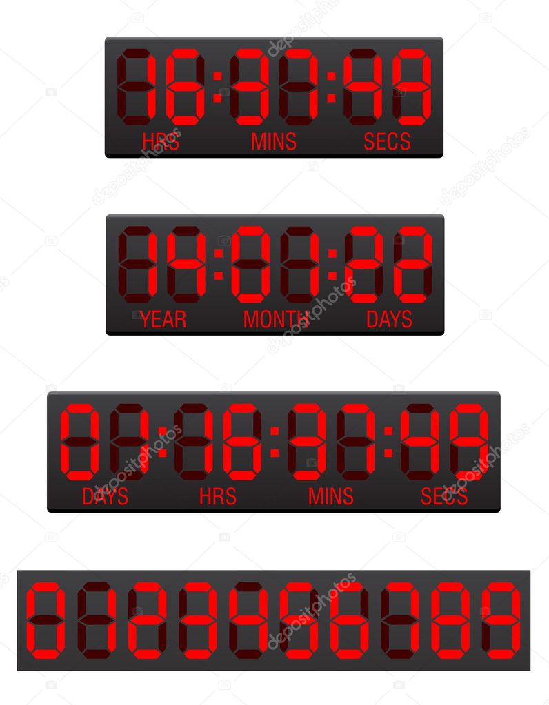 Scoreboard digital countdown timer vector illustration Stock Vector ...