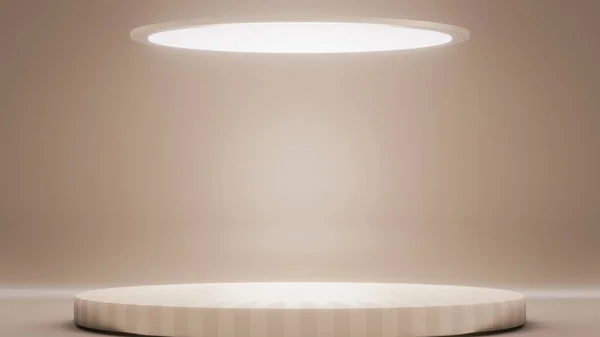 A round display background with top light. 3D illustration - Stock ...