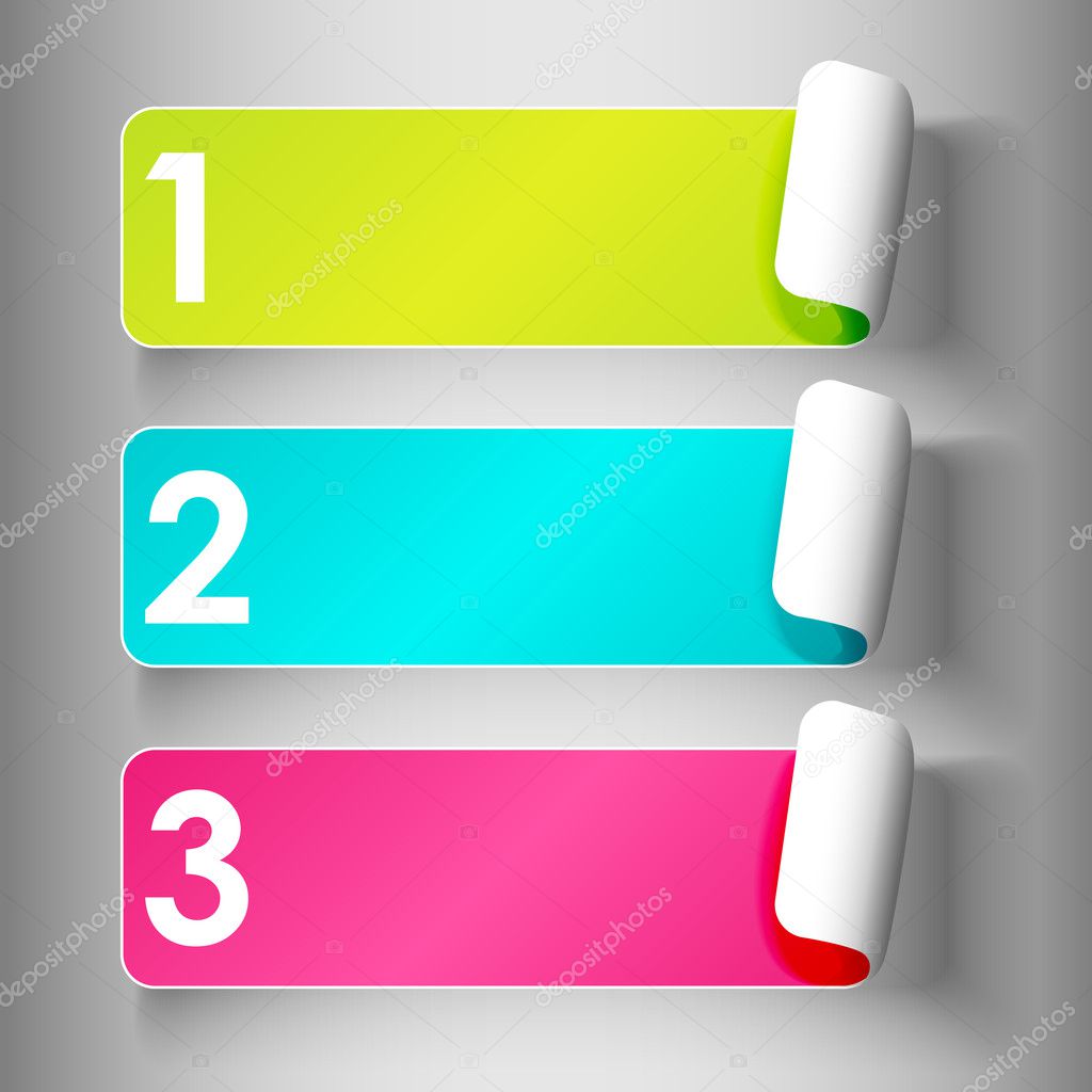 Set 3- numbered peeling labels Stock Vector by ©Mirage3 13637960