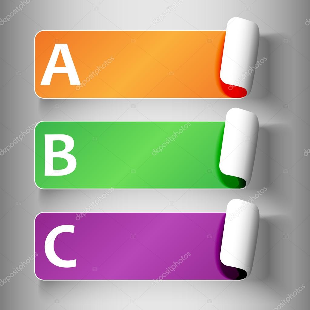 Set 2-peeling labels with letters Stock Vector by ©Mirage3 13637969