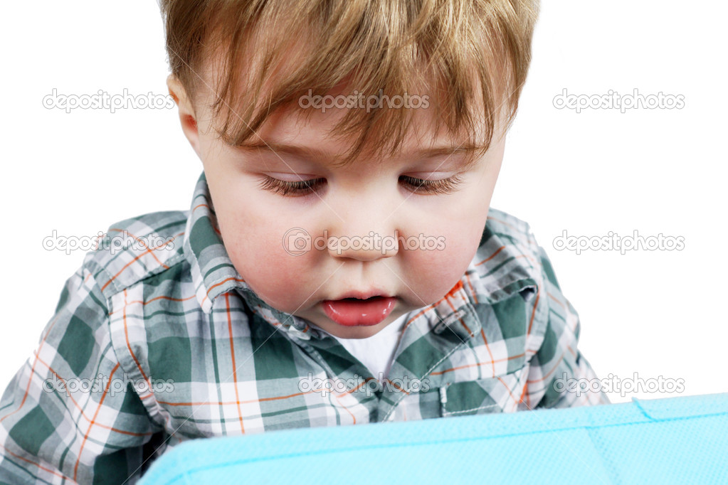 Little boy looking into a box Stock Photo by ©Mirage3 35758595