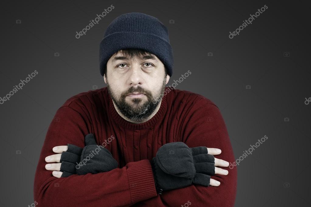 Desaturated homeless man with hat Stock Photo by ©Mirage3 38864217