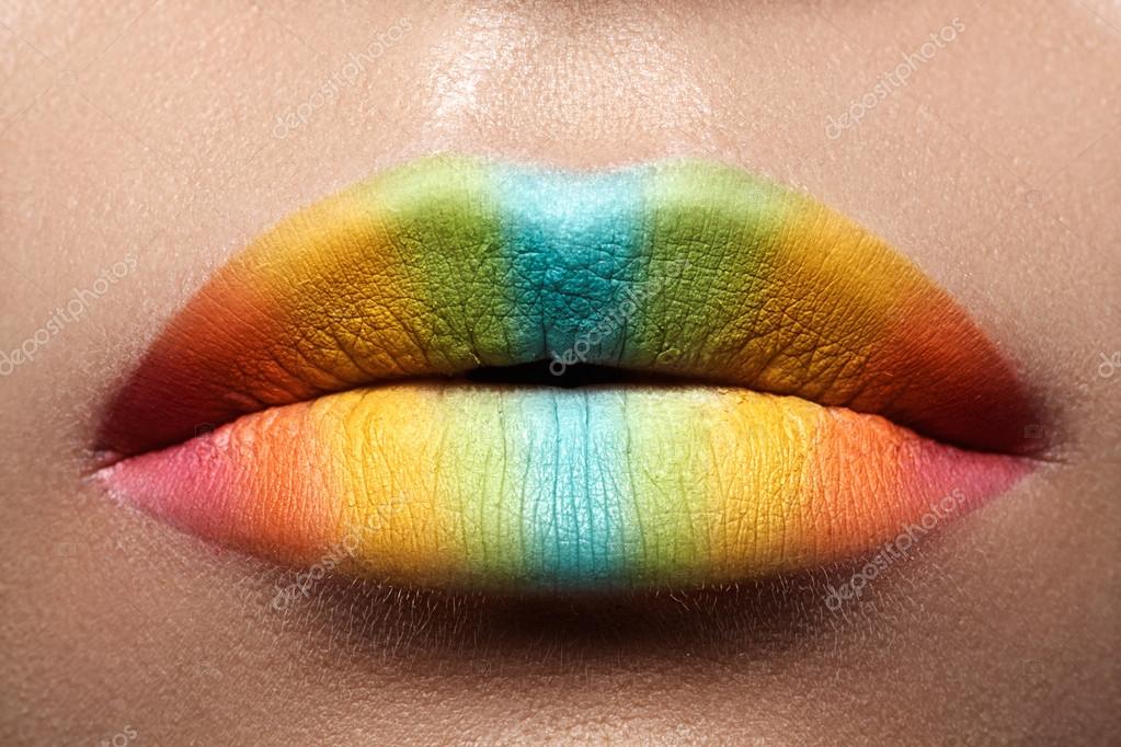 Beautiful female with shiny lips close-up — Stock Photo © Seprimoris ...