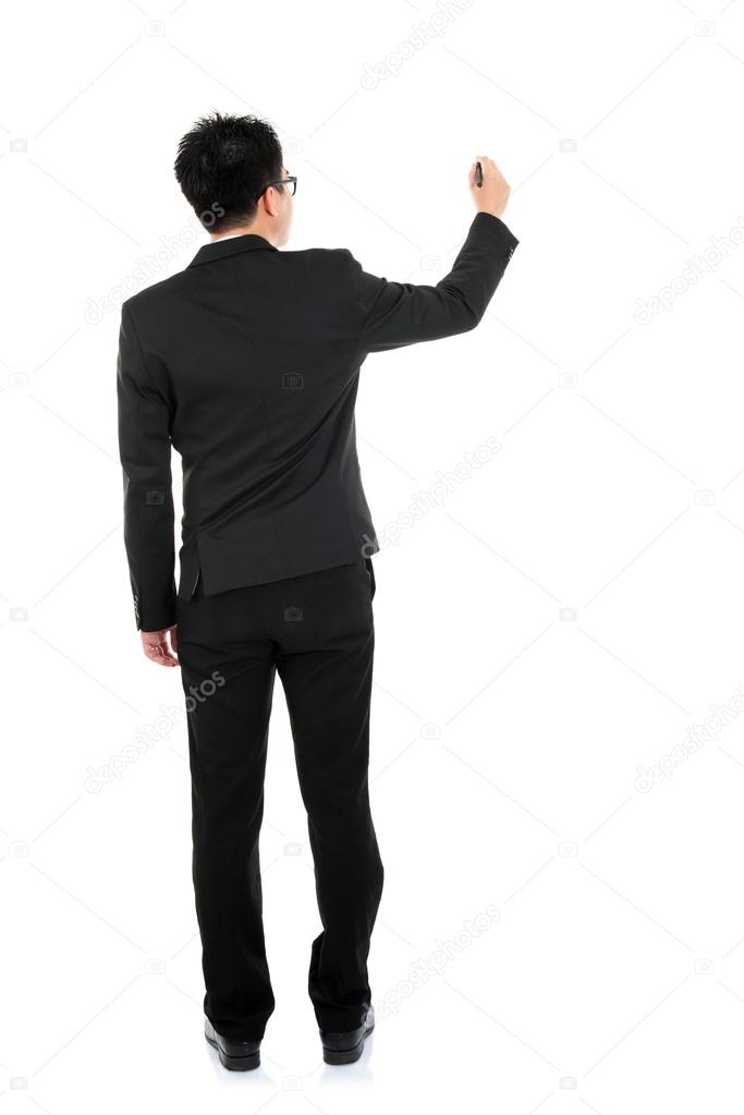 Back view full body business man writing — Stock Photo © szefei #25326311