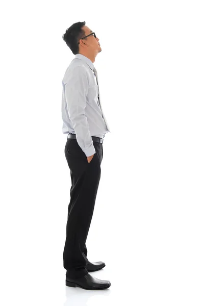 Young Asian Business Man Full Body Side View Isolated White Stock Photo ...