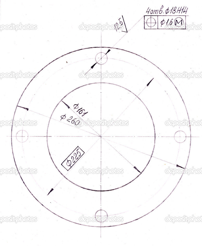 Mechanical parts drawing | Drawing of mechanical parts made with pencil ...