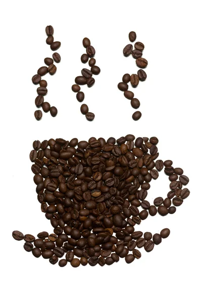 Cup of coffee shape made with coffee beans — Stock Photo © contact-02 ...