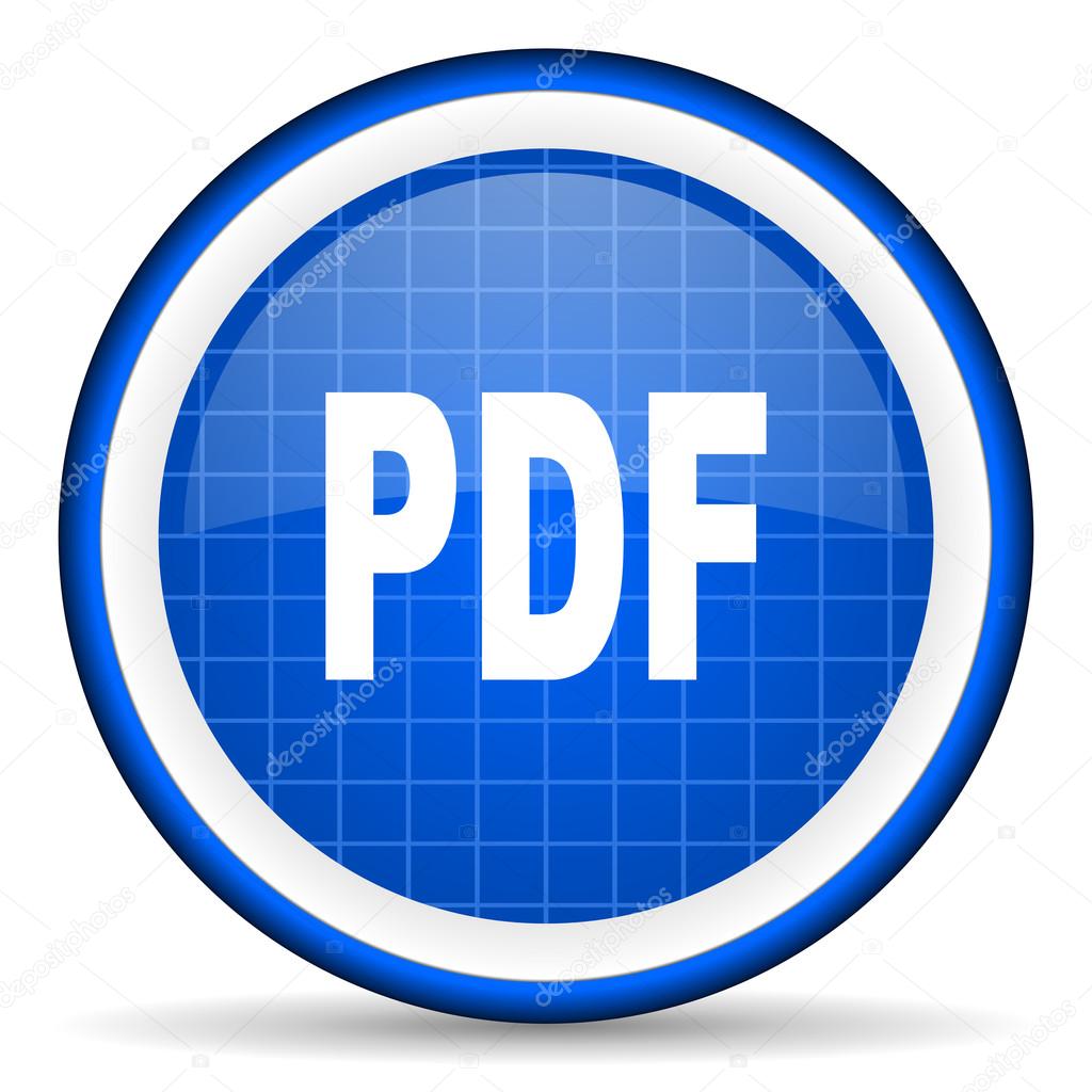 Pdf blue glossy icon on white background — Stock Photo © alexwhite ...