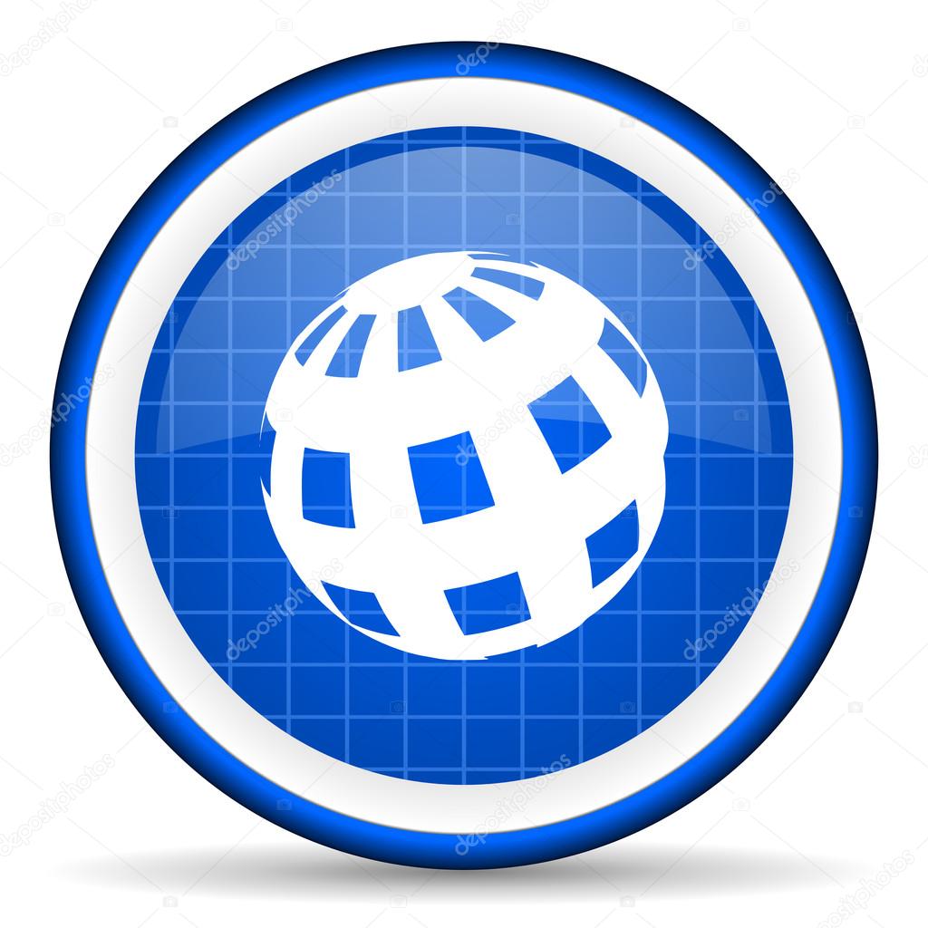Earth blue glossy icon on white background — Stock Photo © alexwhite ...