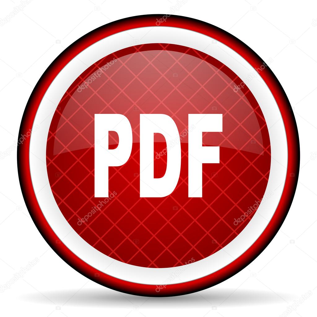 Pdf red glossy icon on white background Stock Photo by ©alexwhite 16207733