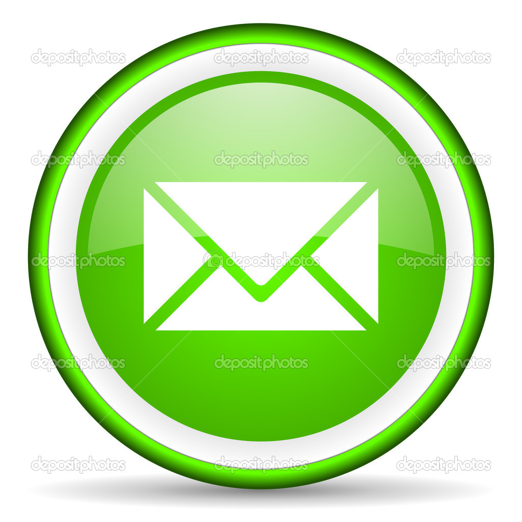 Mail green glossy icon on white background — Stock Photo © alexwhite ...