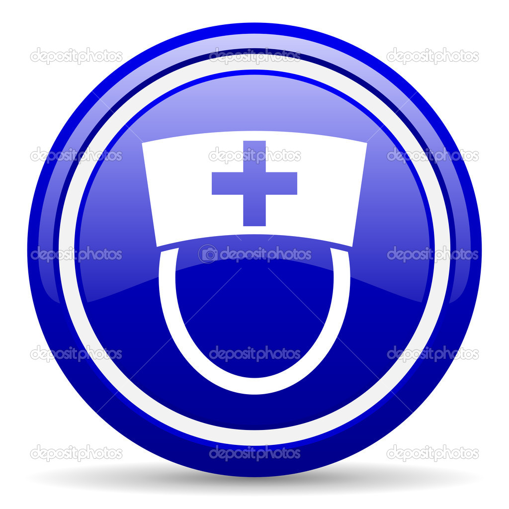 Nurse blue glossy icon on white background — Stock Photo © alexwhite ...