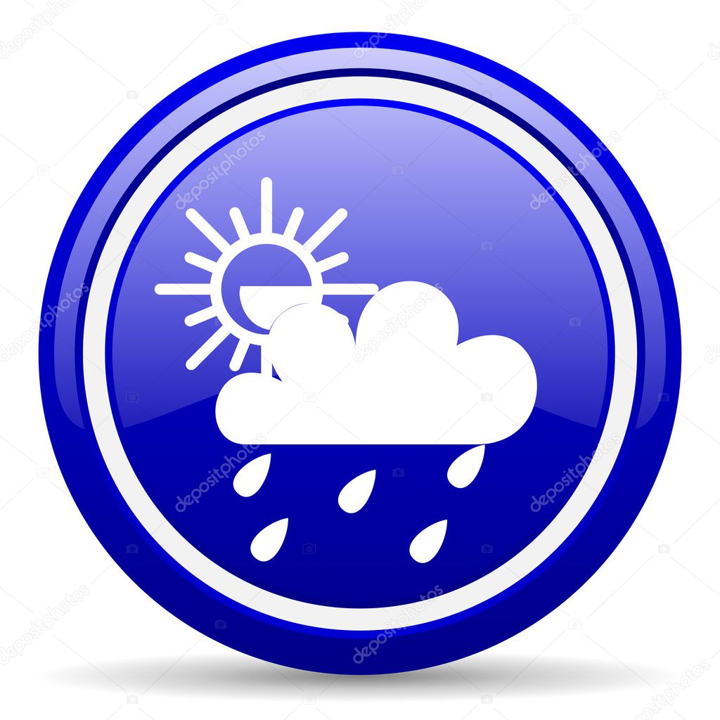 Weather forecast blue glossy icon on white background — Stock Photo ...