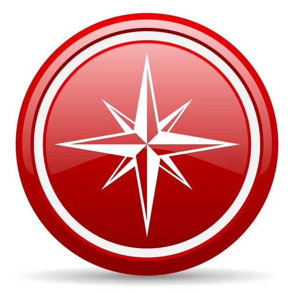 Compass red white glossy web icon — Stock Photo © alexwhite #46771945