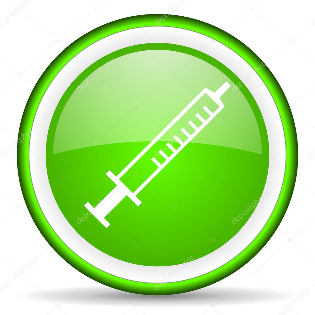 Syringe green glossy icon on white background Stock Photo by ©alexwhite ...