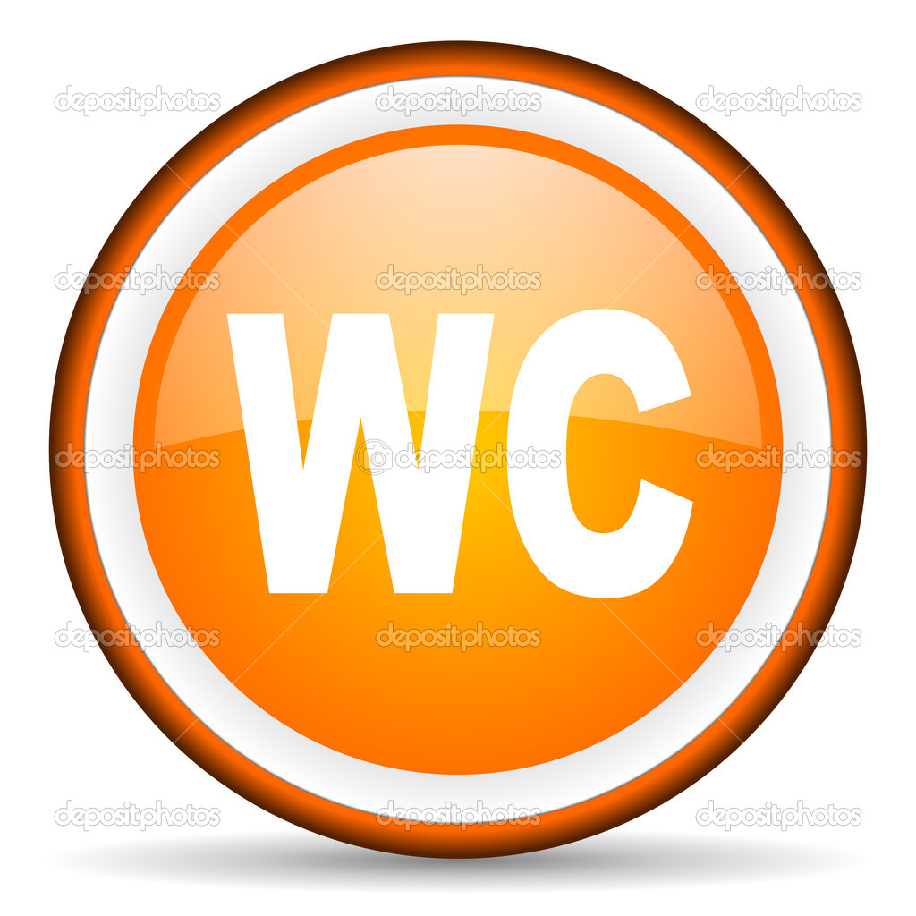 Wc orange glossy icon on white background — Stock Photo © alexwhite ...