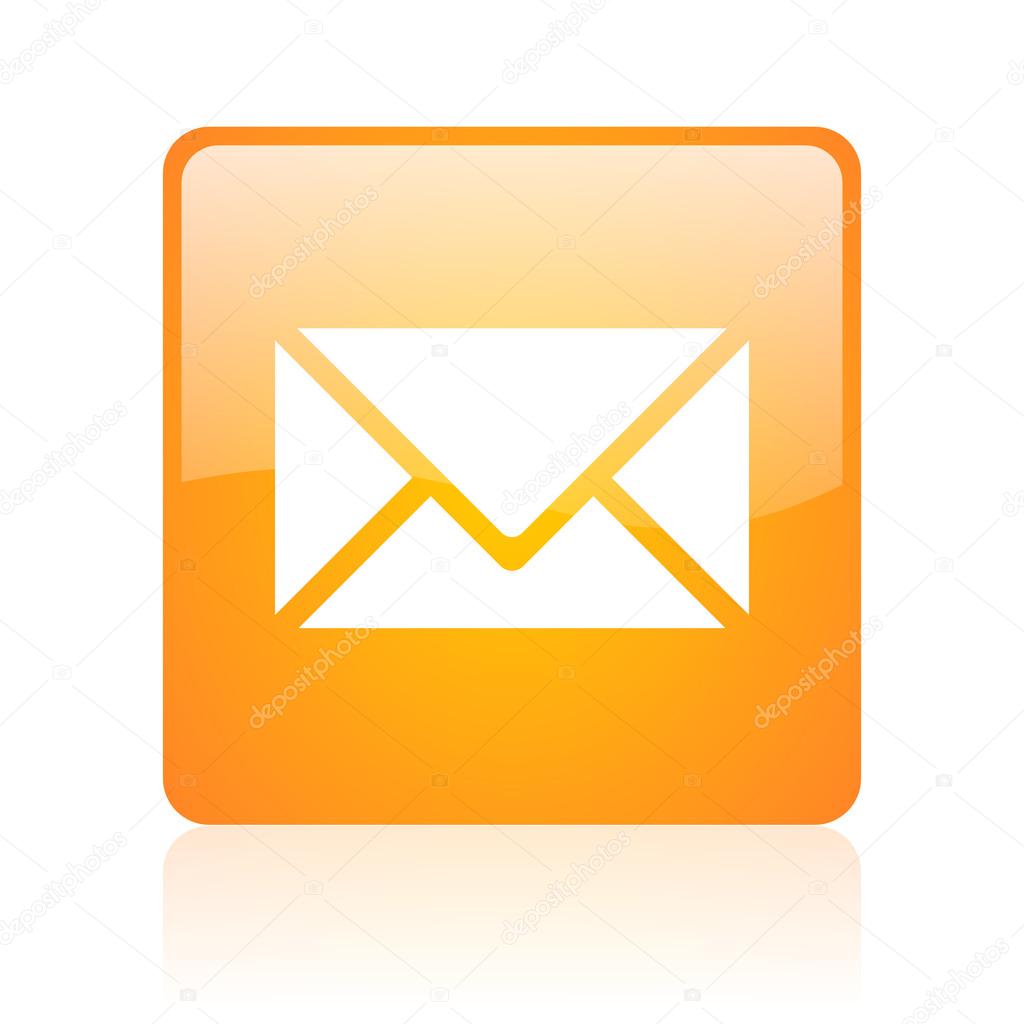Mail Orange Icon Email Icon Special Orange Round Button — Stock