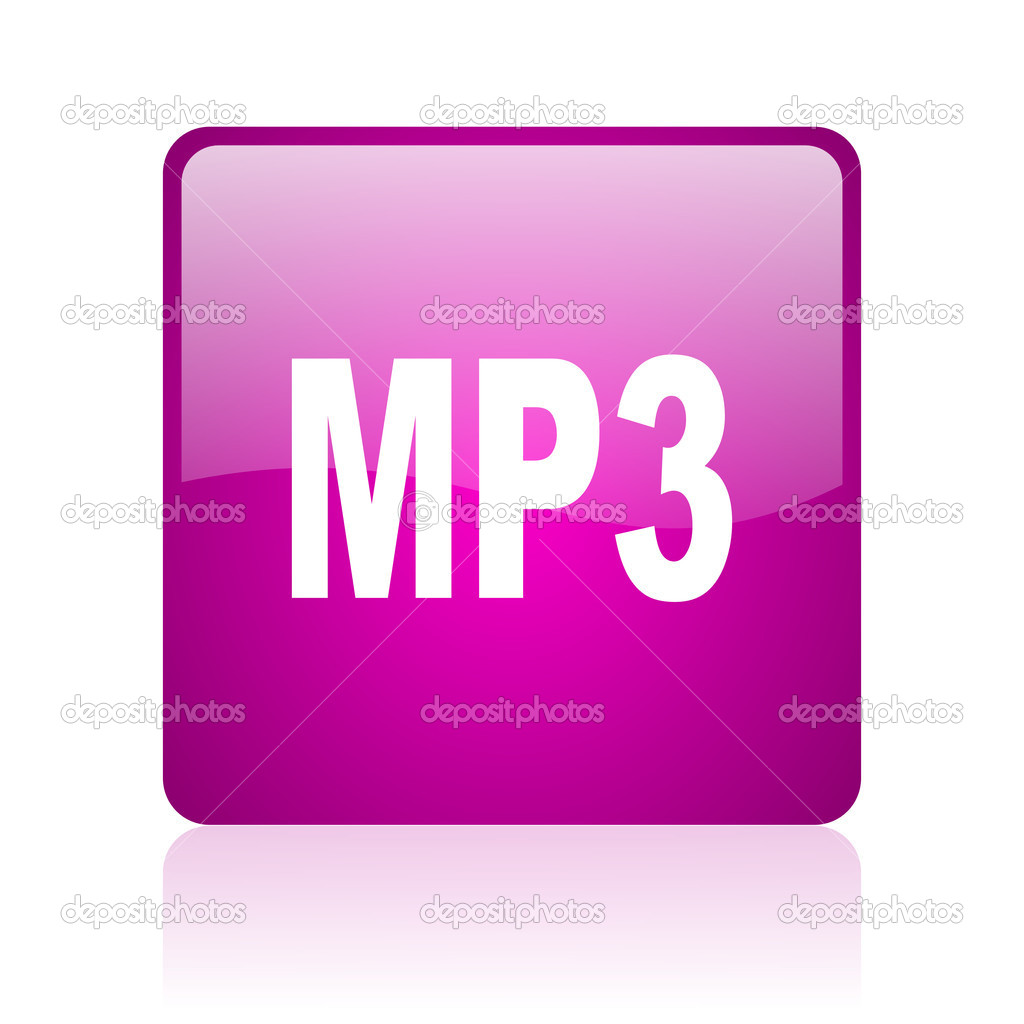 Mp3 violet square web glossy icon — Stock Photo © alexwhite #22021481