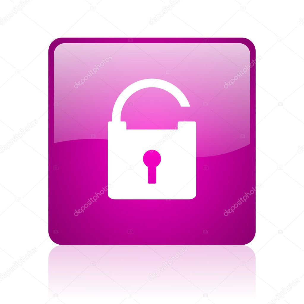 Padlock violet square web glossy icon — Stock Photo © alexwhite #22039833