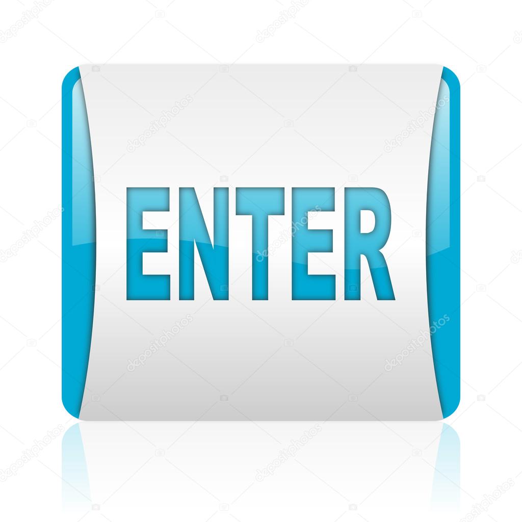 Enter blue and white square web glossy icon — Stock Photo © alexwhite ...