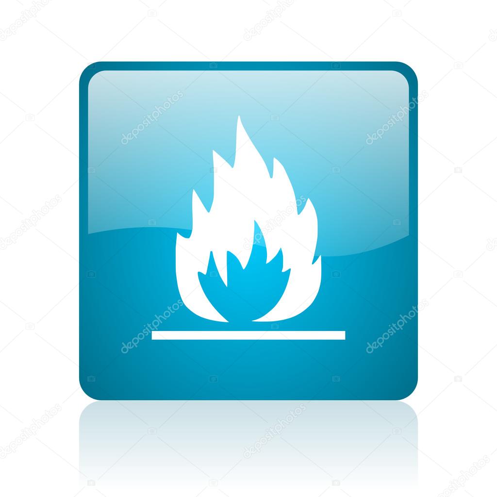 Flames blue square web glossy icon — Stock Photo © alexwhite #22909754